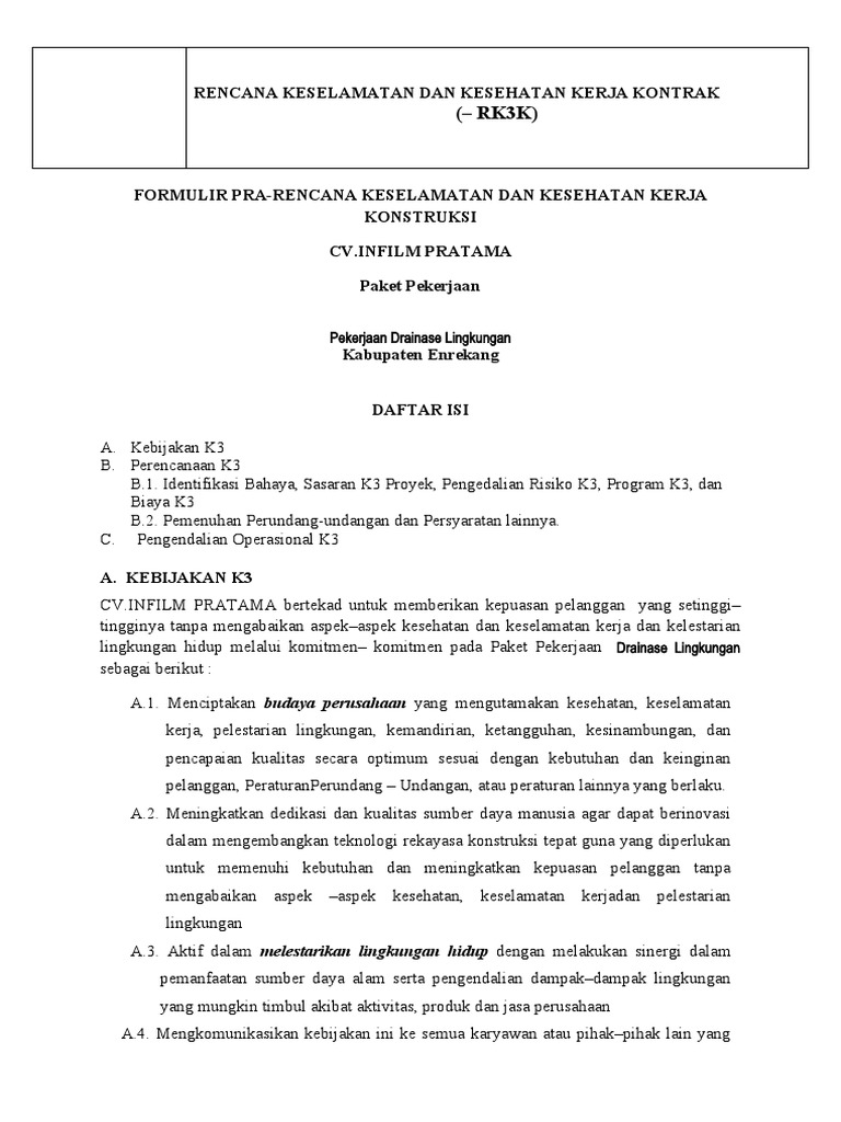 RK3K PEKERJAAN Drainase | PDF