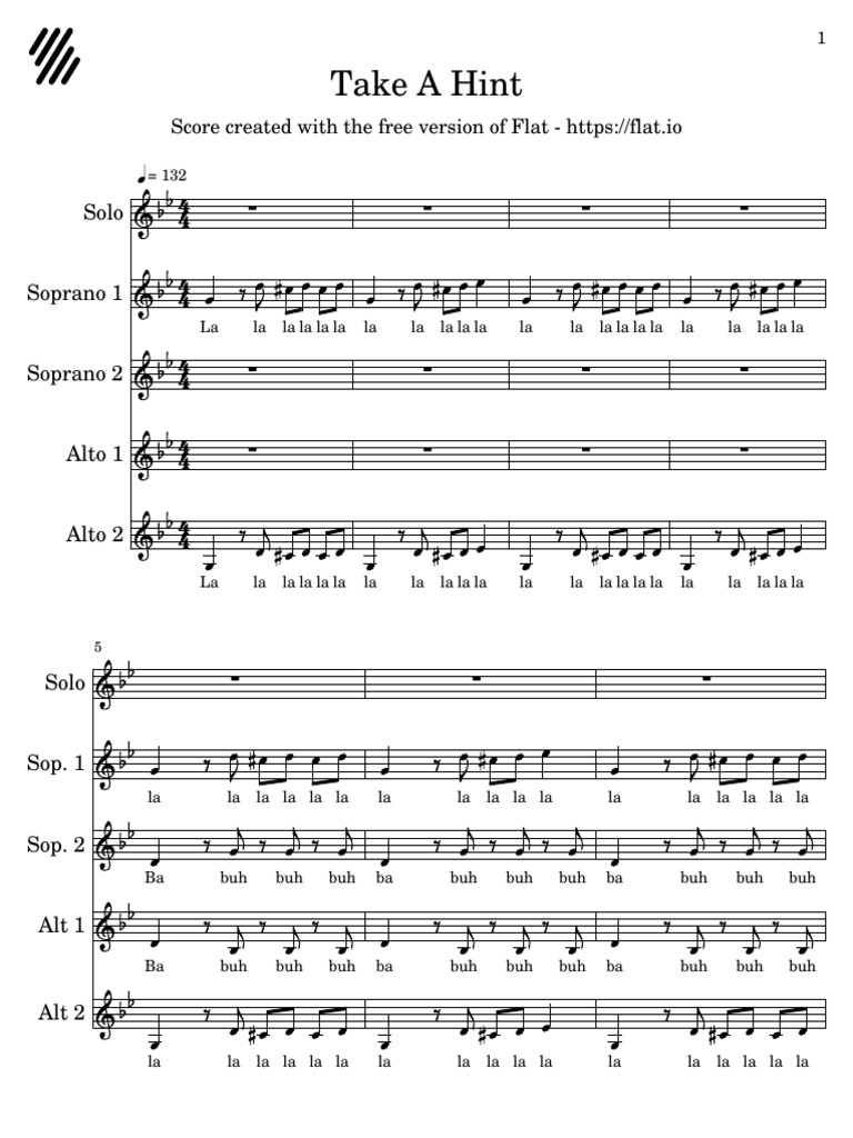 Take A Hint | PDF | Singing | Vocal Music