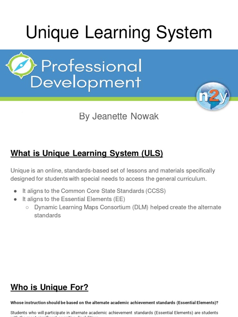 Unique Learning System Presentation Shared 2 | PDF | Individualized ...