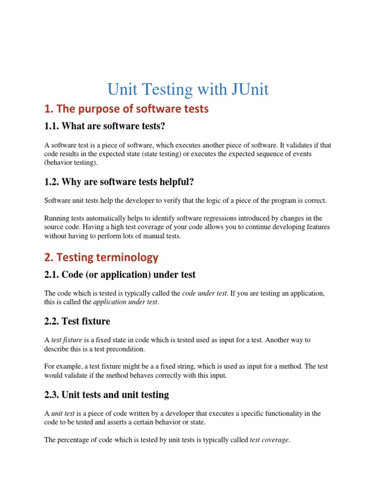 Unit Testing With Junit Download Free Pdf Software Testing Unit