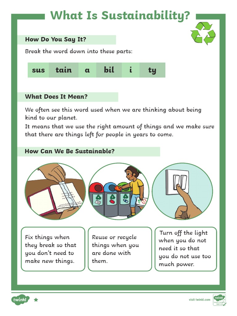 KS1 What Is Sustainability Differentiated Reading Comprehension ...