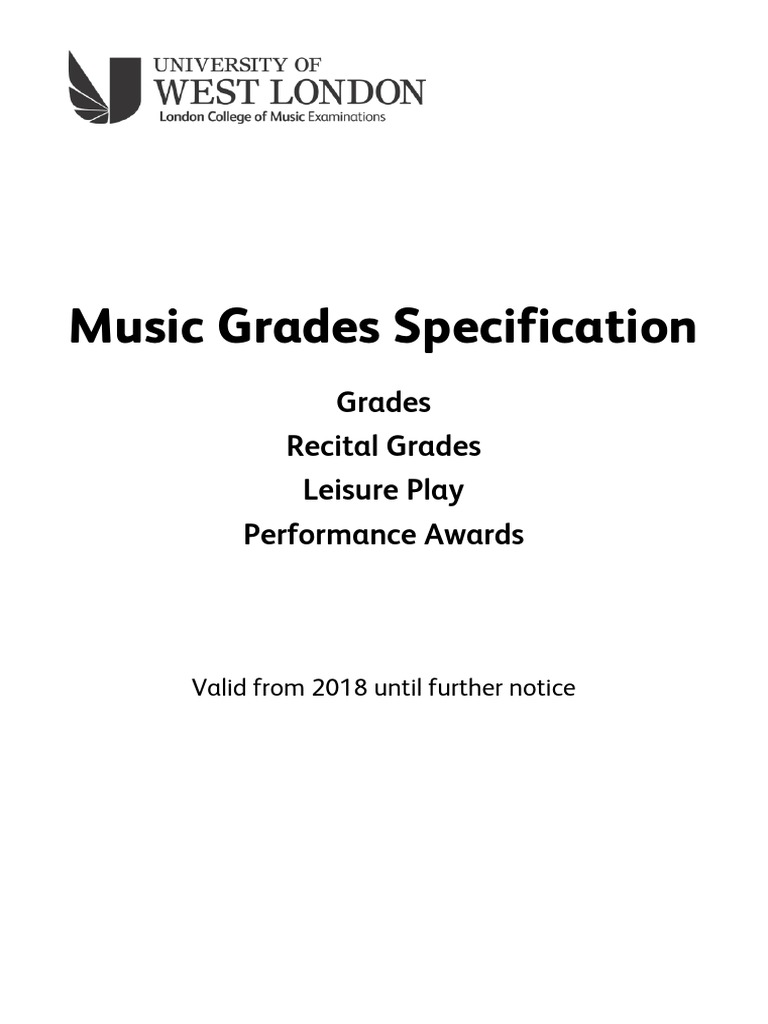 Music Grades Specification | PDF | Test (Assessment) | Music Theory