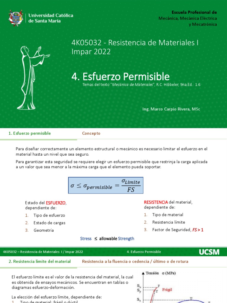 Esfuerzo Permisible | PDF | Resistencia de materiales | Acero