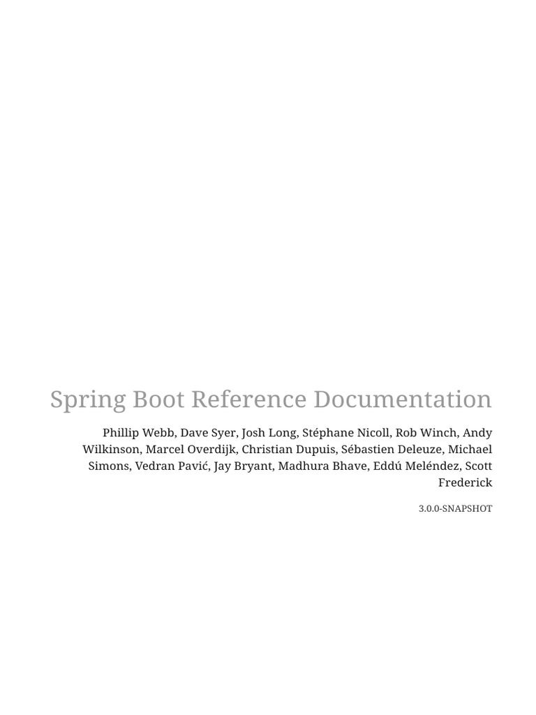 Spring Boot Reference | PDF | Technology Development | Computing