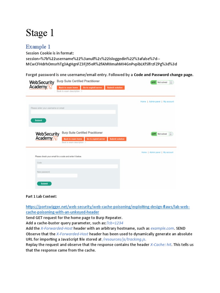 Stage 1: Example 1 | PDF | Http Cookie | Hypertext Transfer Protocol