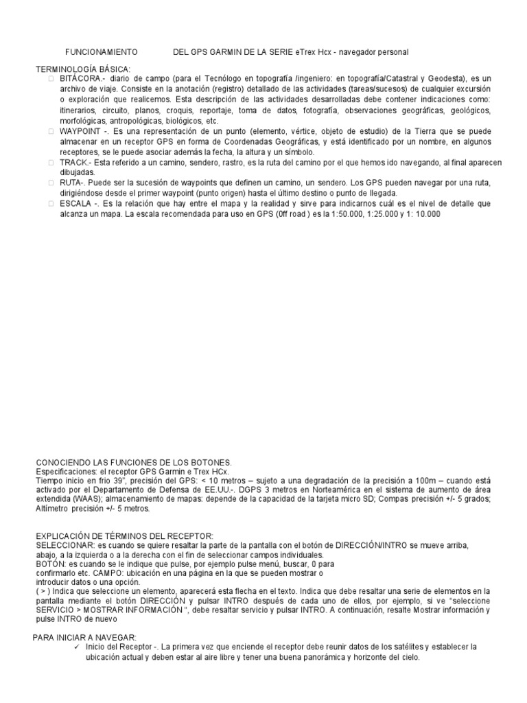 Manual-Mobile Mapper y Garmin | PDF | Altímetro | Sistema de ...