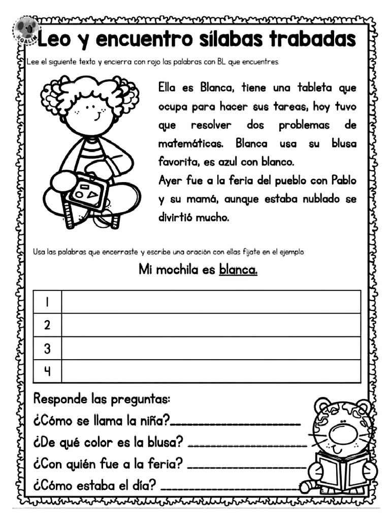 Lecturas Trabajar Sílabas Trabadas | PDF