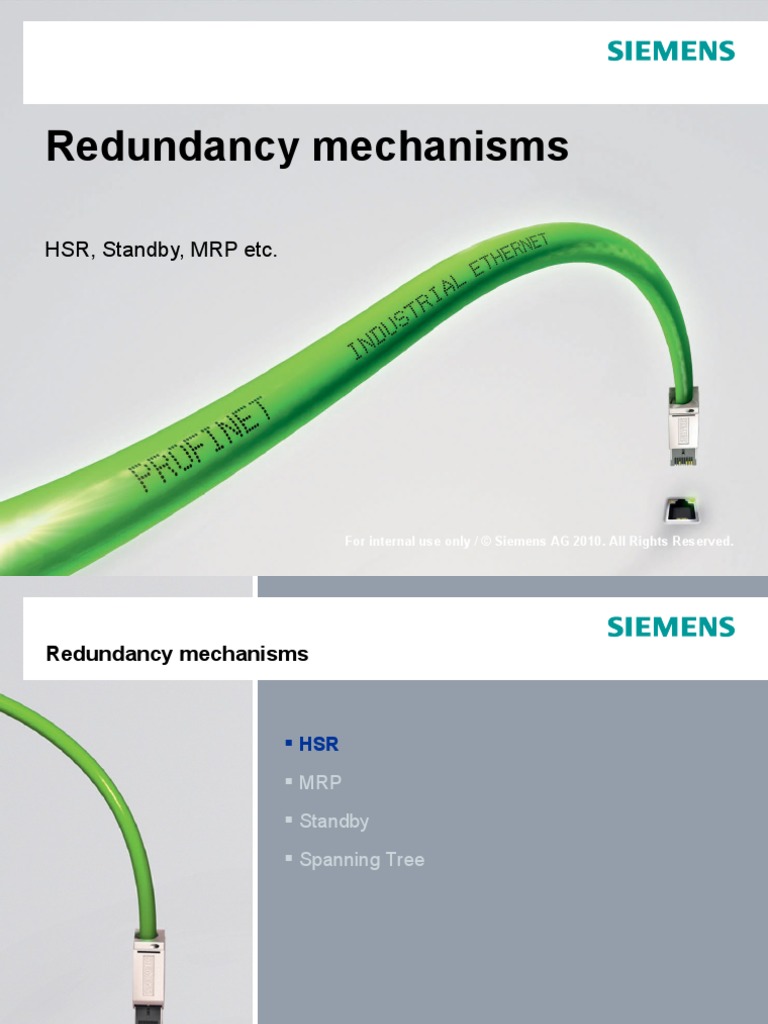 Redundancy Mechanisms: HSR, Standby, MRP Etc | PDF | Data Transmission | Computer Standards