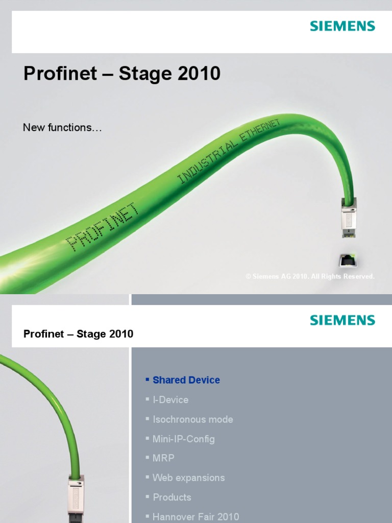 Profinet - Stage 2010: New Functions | PDF | Computing | Telecommunications