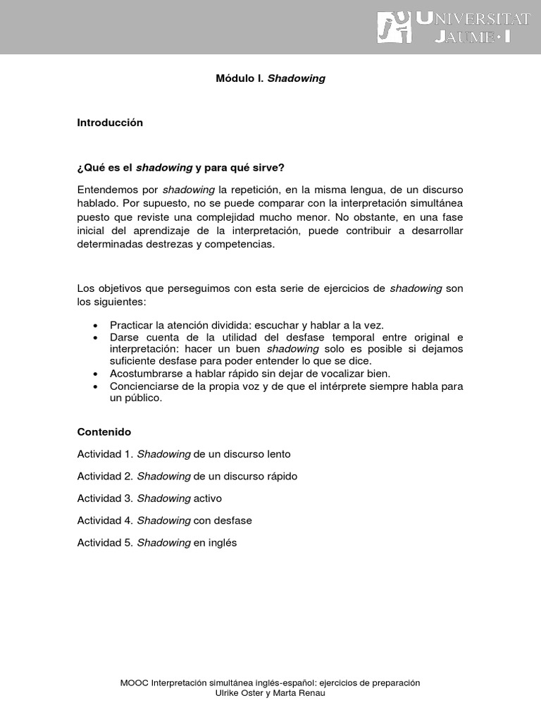 Shadowing | PDF | Ciencia cognitiva | Cognición