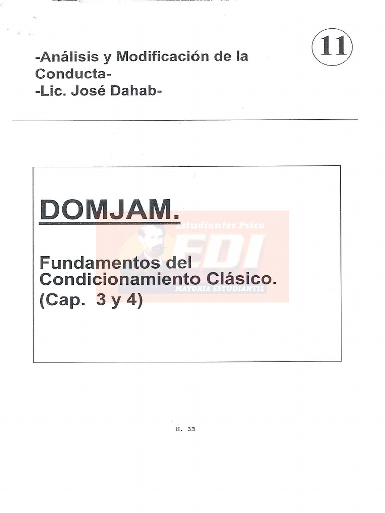 Domjan - Fundamentos Del Condicionamiento Clasico | PDF