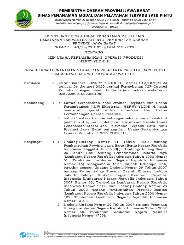 IUP TAMBANG TANAH MERAH SUBANG Heri | PDF