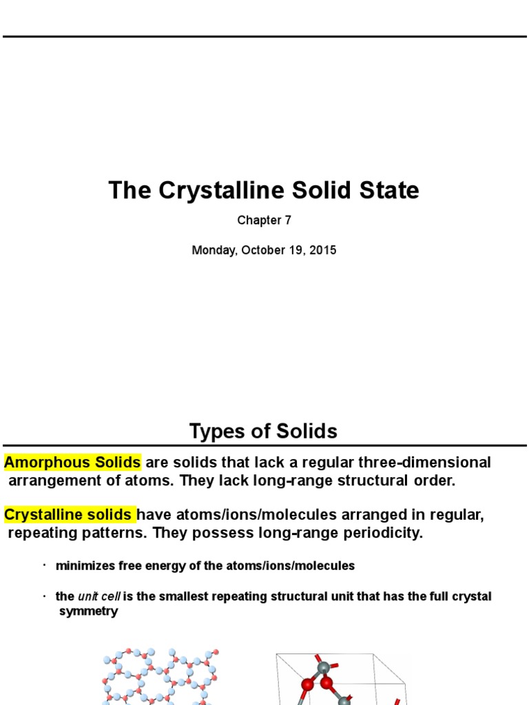 Crystalline Solid State | PDF | Crystal Structure | Crystal