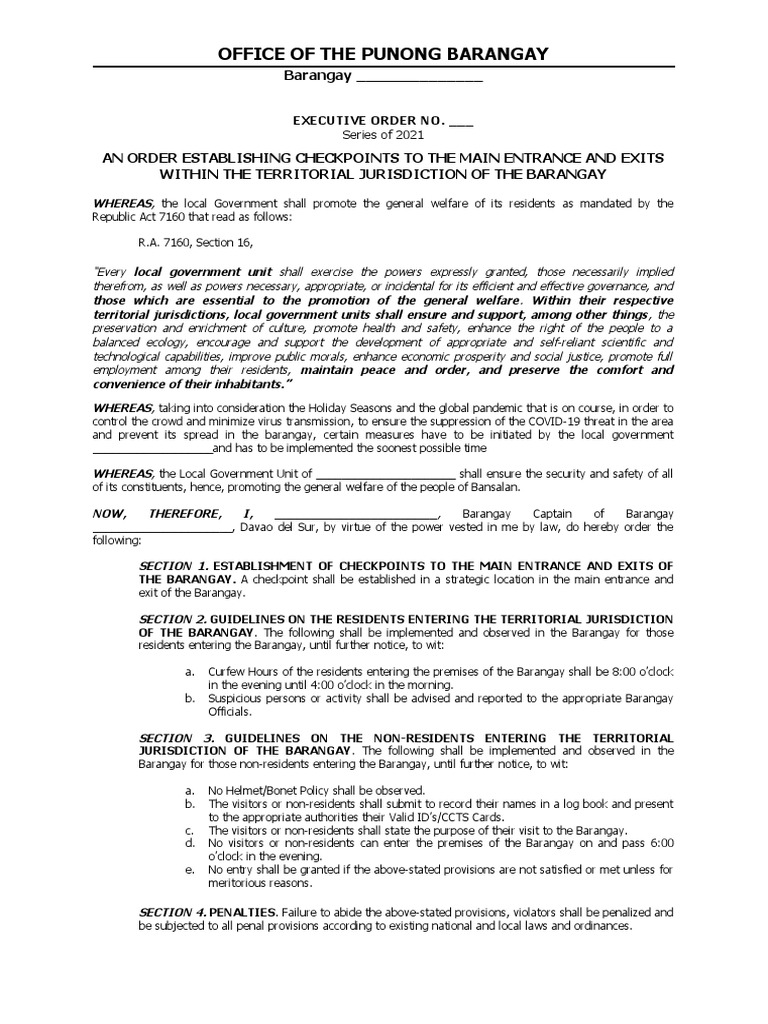Office of The Punong Barangay | PDF | Justice | Crime & Violence