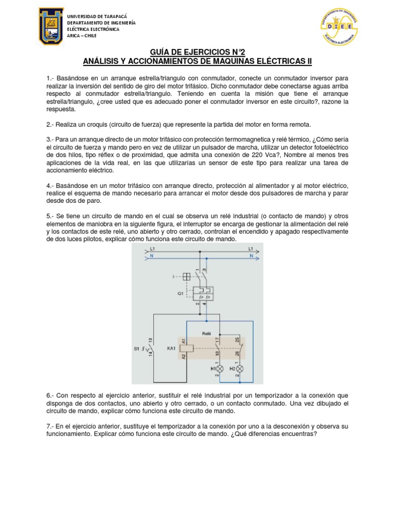 Guia de Ejercicios N°2 | PDF | Relé | Corriente eléctrica