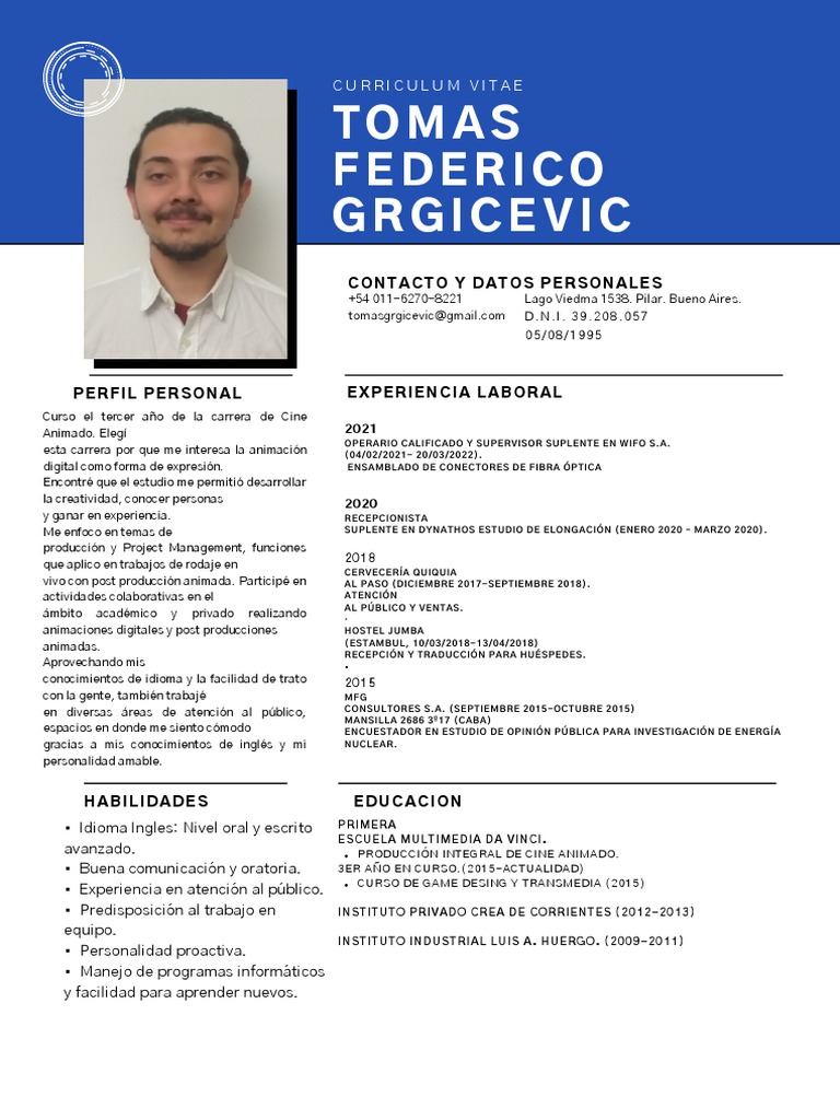 CV Tomas Grgicevic | PDF