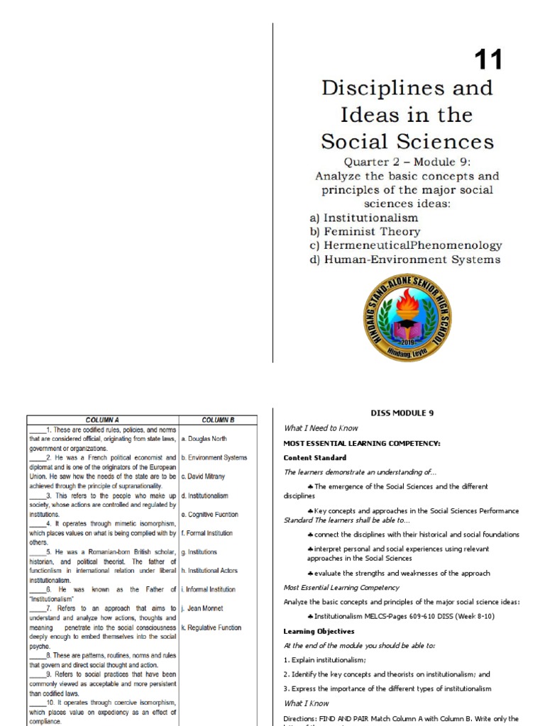 DISS Module Week 9 | PDF | Institution | Institutional Economics DISS Module Week 9 | PDF | Institution | Institutional Economics