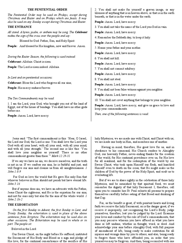 The Holy Mass | PDF | God The Father | Confession (Religion)