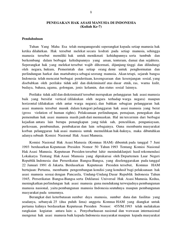 Penegakan Ham Di Indonesia | PDF | Sejarah