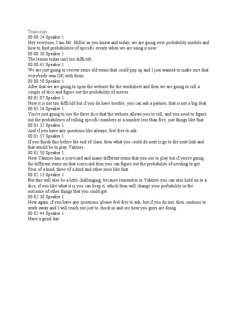 Audio Transcript | PDF | Sports & Recreation | Self-Improvement