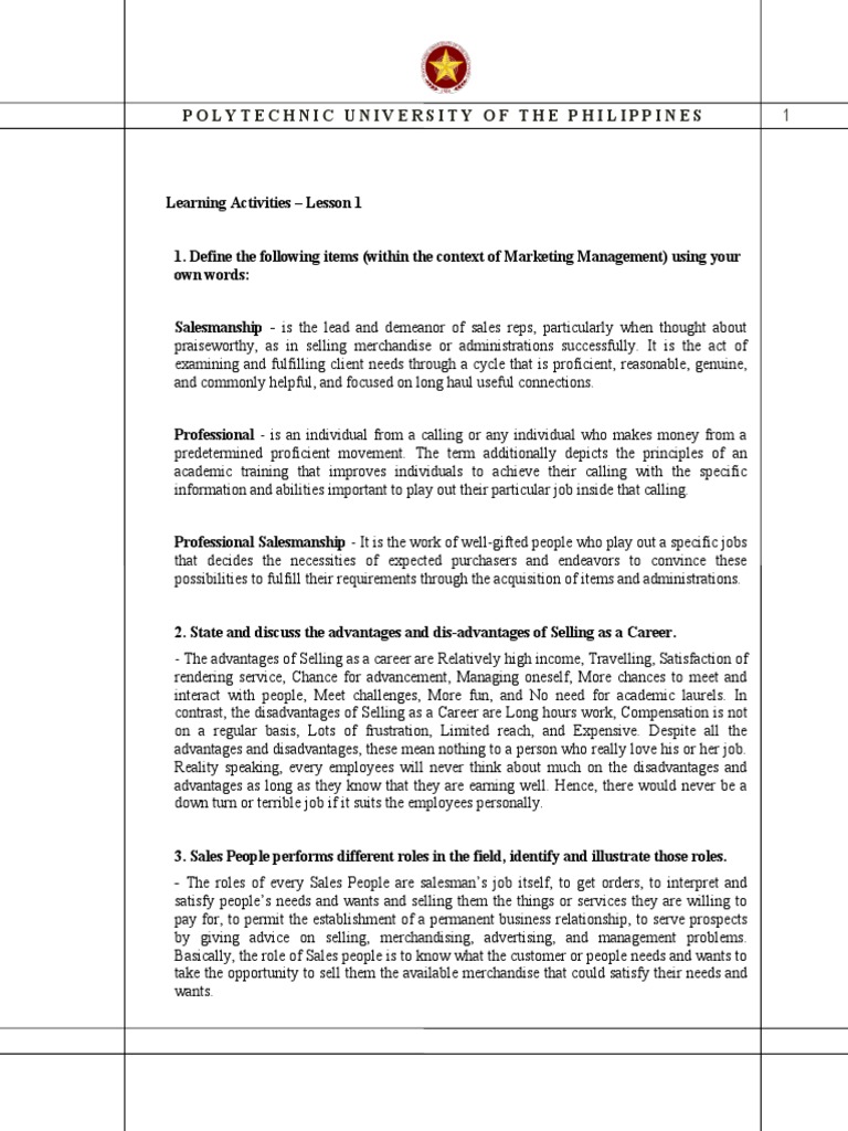 Polytechnic University of The Philippines | PDF | Sales