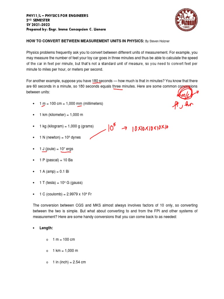Conversion of Units | PDF | Kilogram | Electronvolt