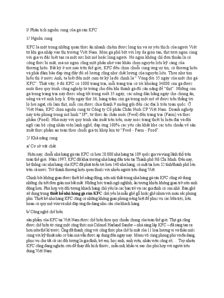 Phân Tích Ngu N Cung C A Gà Rán | PDF