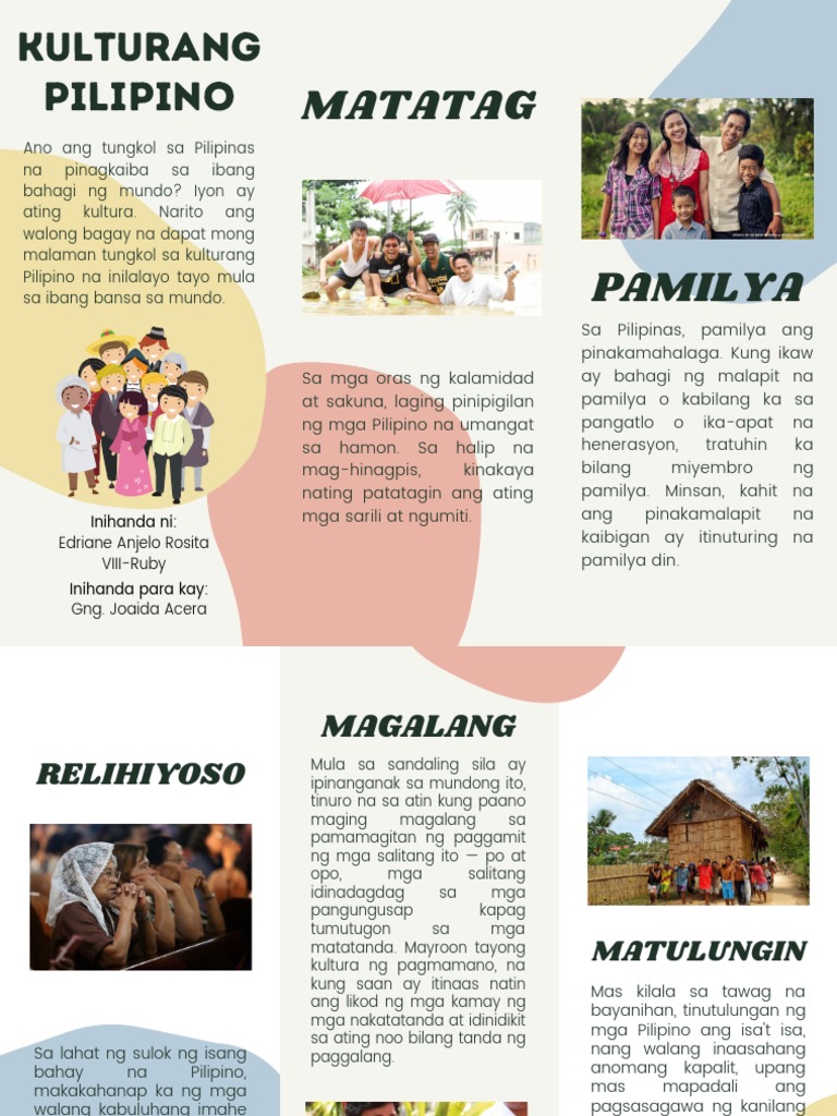 Kulturang Pilipino Brochure - B20 Rosita - VIII Ruby | PDF