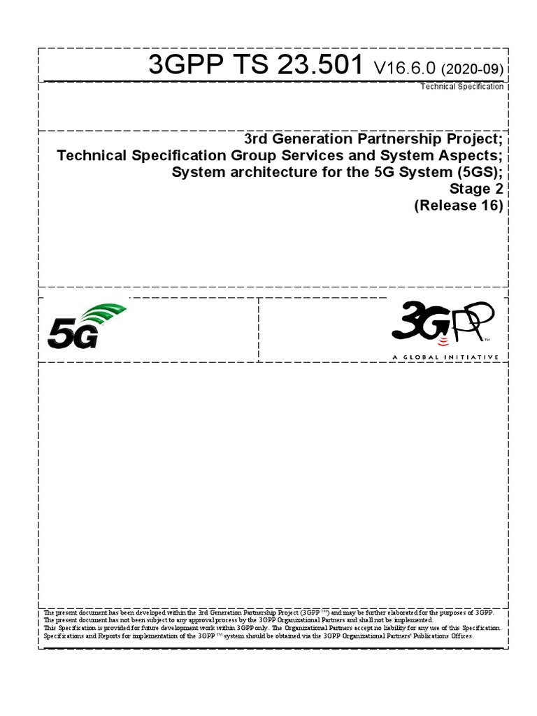 3GPP TS 23.501 | PDF | Quality Of Service | 3 Gpp
