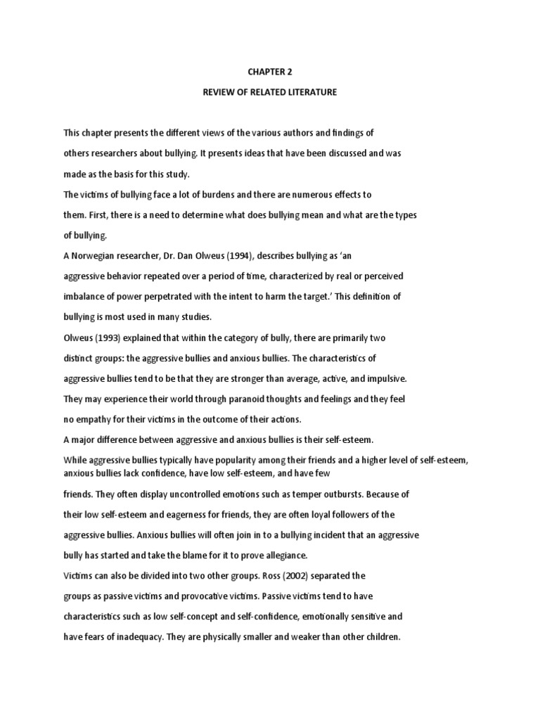 Effect of Bullying RRL | PDF | Bullying | Aggression