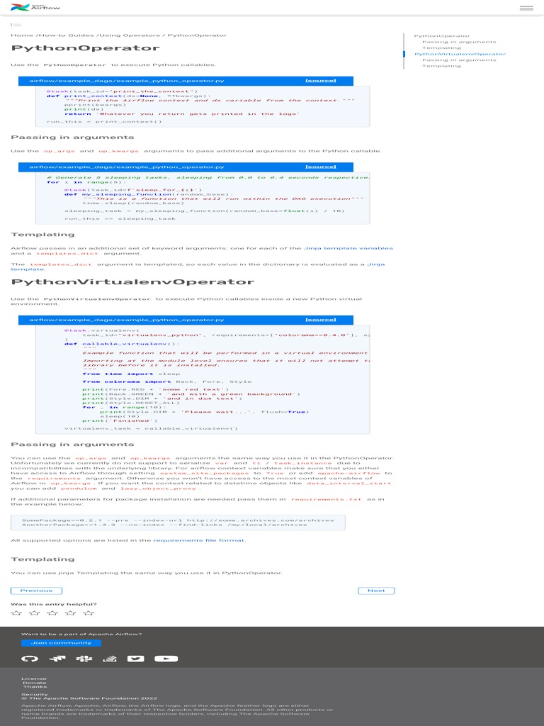 Pythonoperator Airflow Documentation Pdf