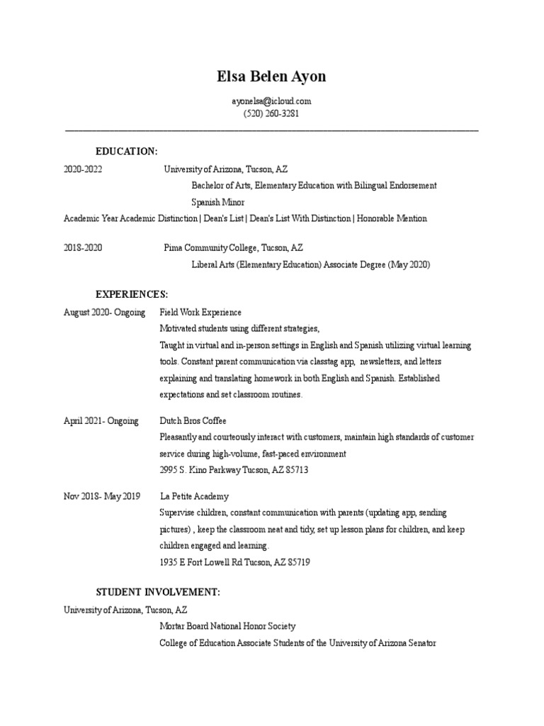 Elsa - Resume 2022 | PDF