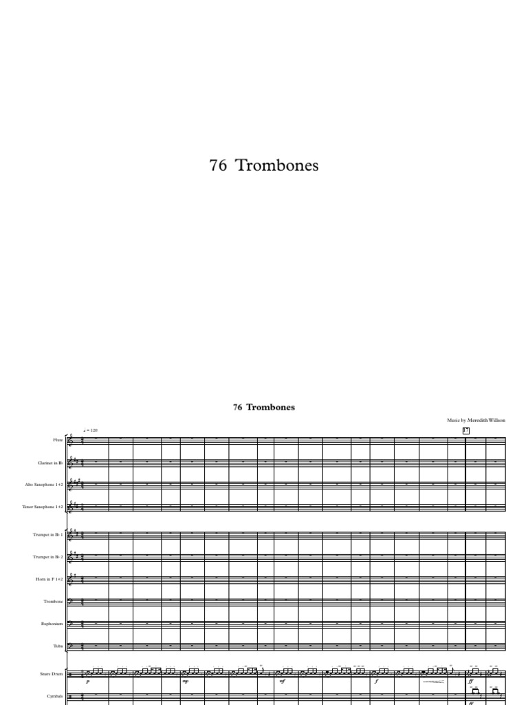 76 Trombones Score and Parts | PDF