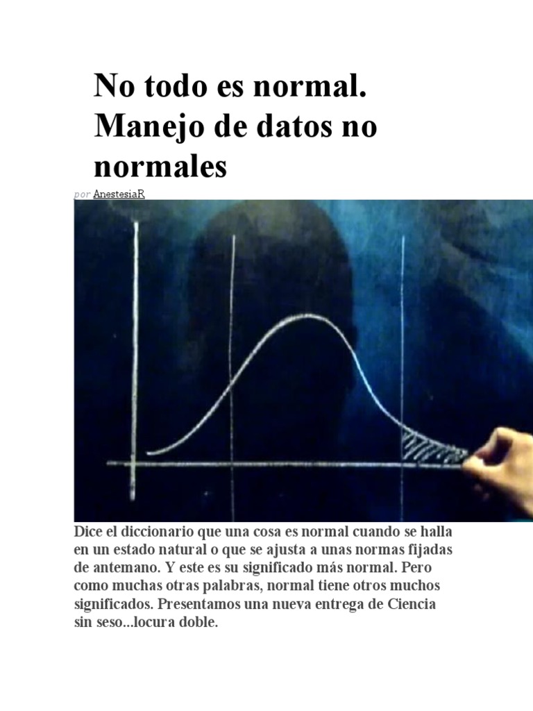 No Todo Es Normal. Manejo de Datos No Normales | PDF | Estadísticas ...