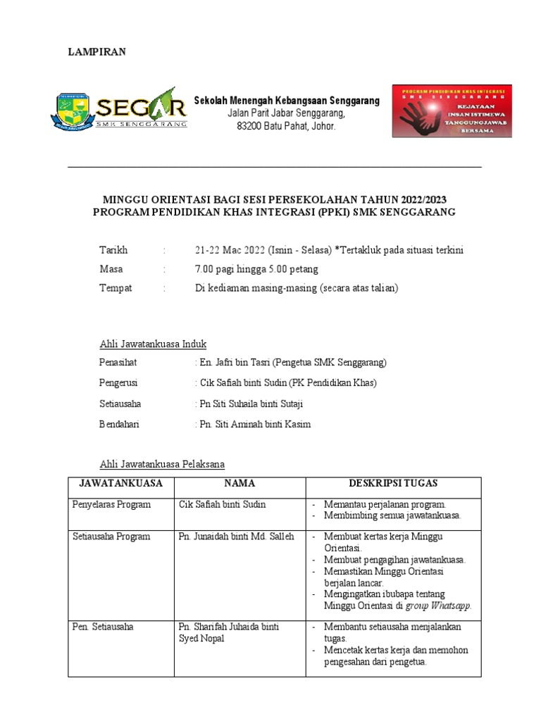 2022-2023 Minggu Orientasi | PDF