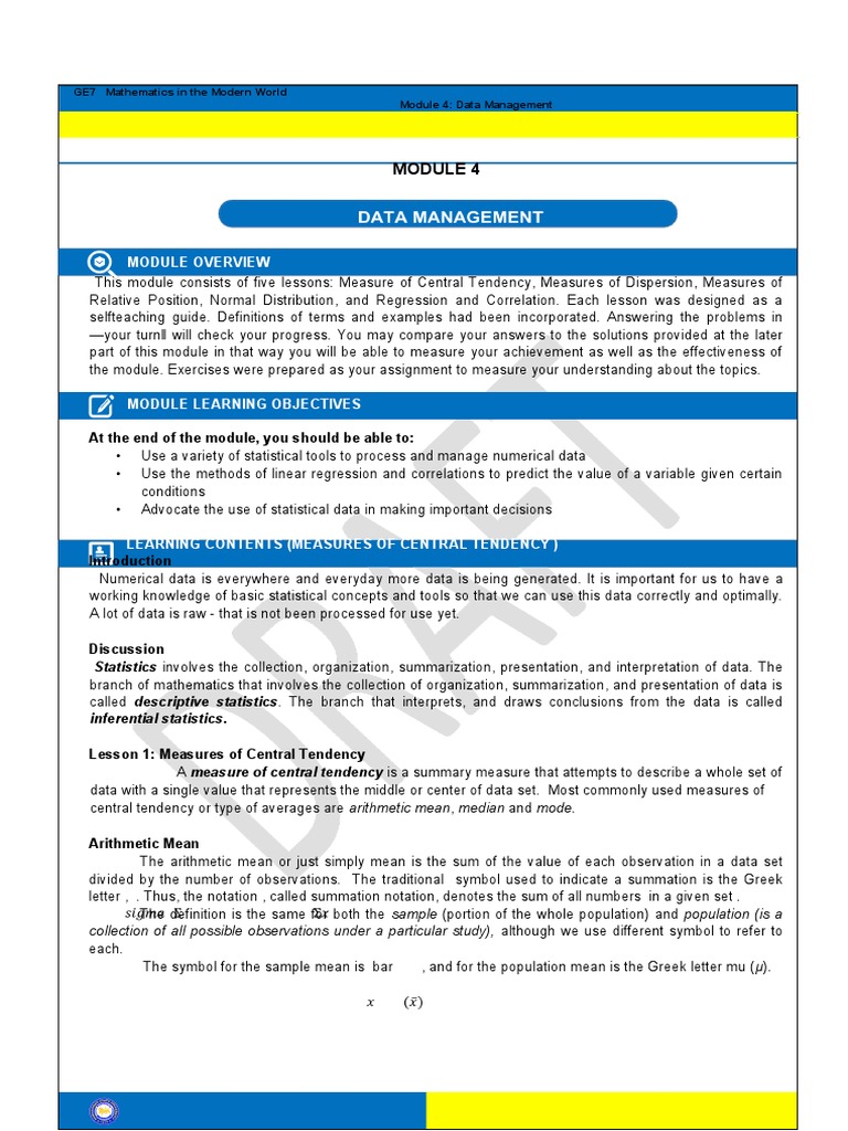 Module Overview: at The End of The Module, You Should Be Able To ...