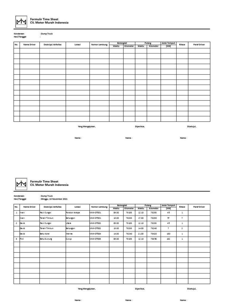 Timesheet MMI | PDF