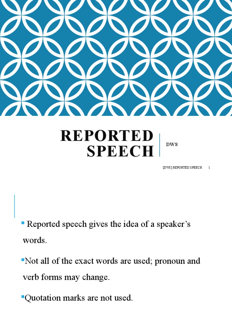 Meeting 7 - Reported Speech Part 1 | Download Free PDF | Linguistic ...