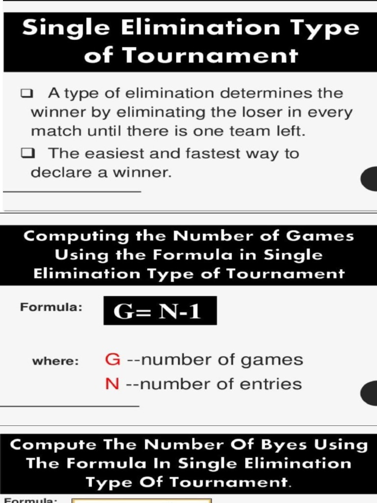 Different Types of Tournaments Formulas and Steps | PDF