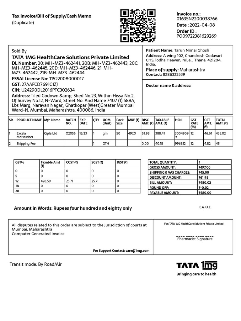 Tata 1Mg Healthcare Solutions Private Limited: CHS, Lodha Heaven, Nilje ...