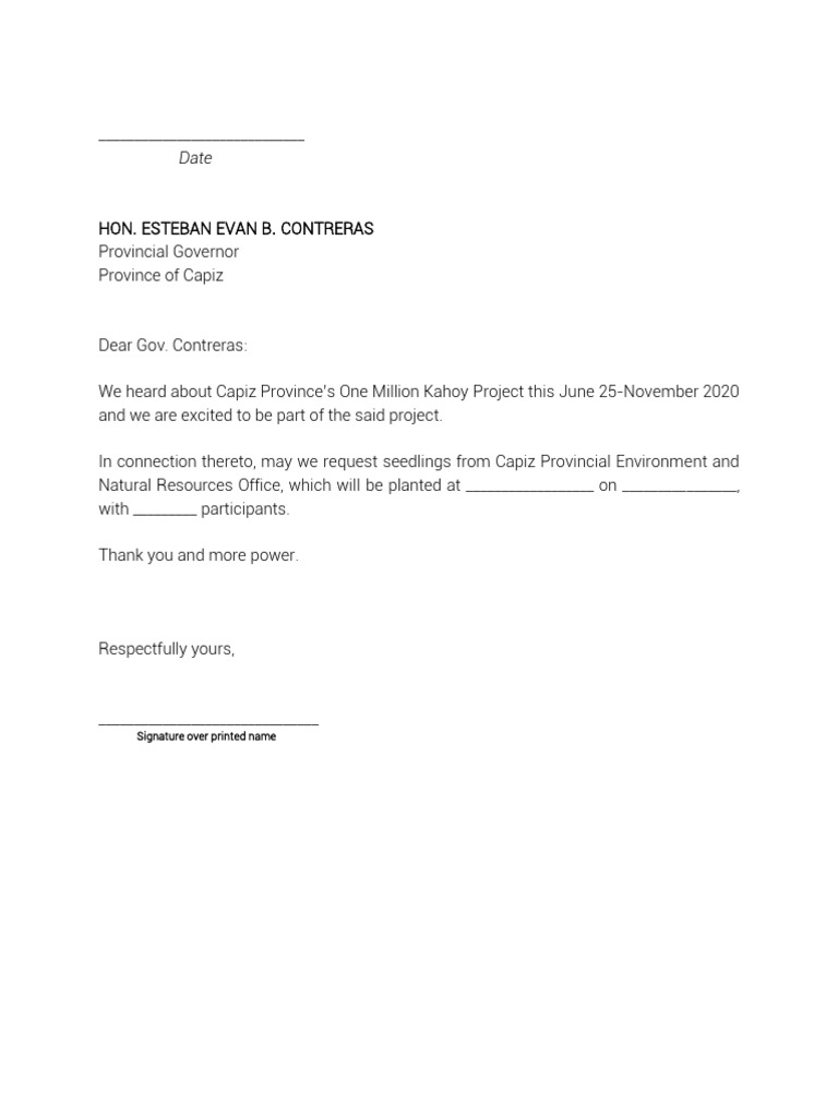 Letter Request To The Governor | PDF