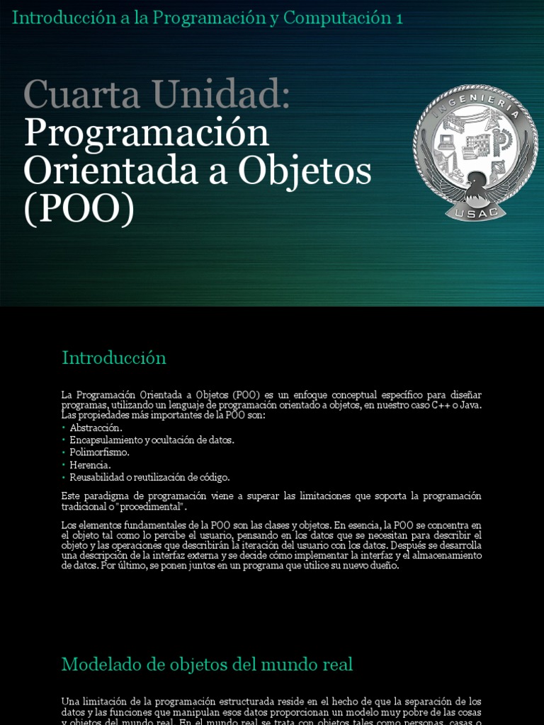 Introducción a la Programación Orientada a Objetos: Clases, Atributos, Métodos y Objetos | PDF ...