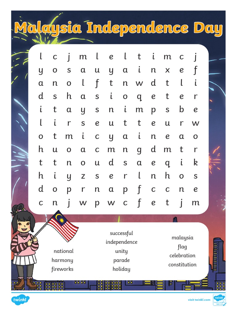 My PSK 1629177641 Malaysia Independence Day Word Search - Ver - 2 | PDF