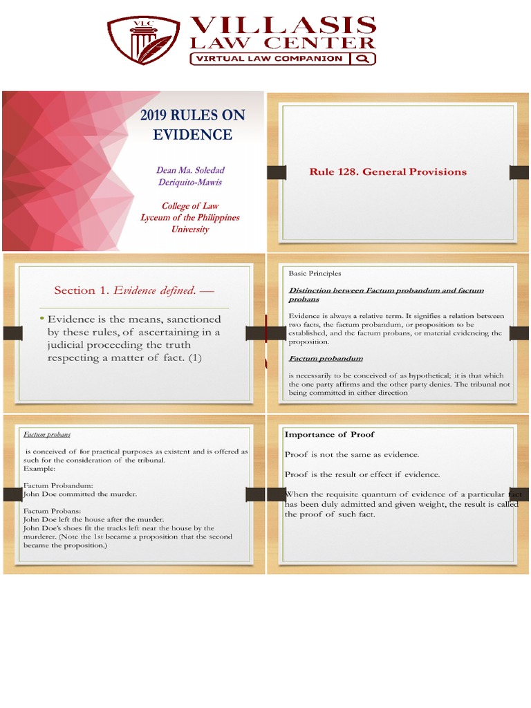 2019 Evidence Rules Overview by Dean Mavis | PDF | Applied Ethics ...