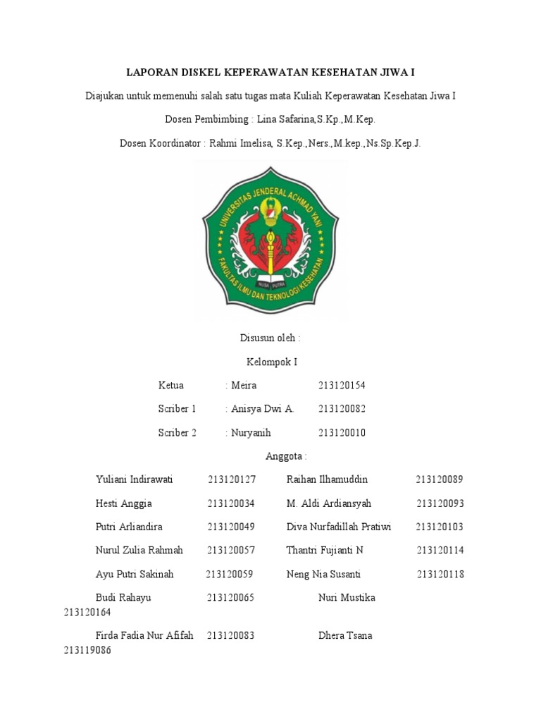 Laporan Diskel Kep. Jiwa I | PDF