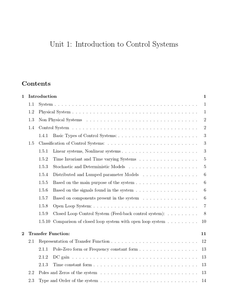 Introduction To Control System | PDF | Control Theory | Feedback