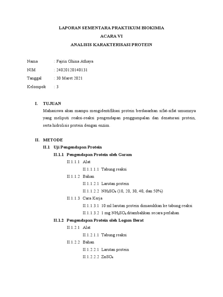 Laporan Sementara | PDF