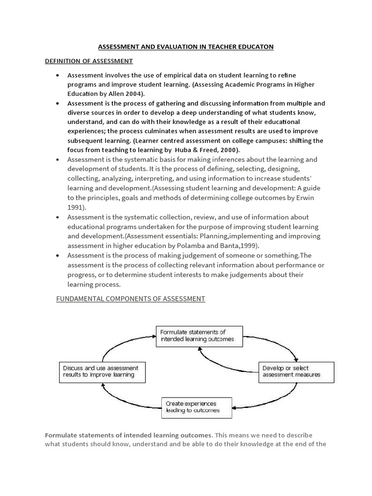 Teacher Education Assessment Guide | PDF | Educational Assessment ...