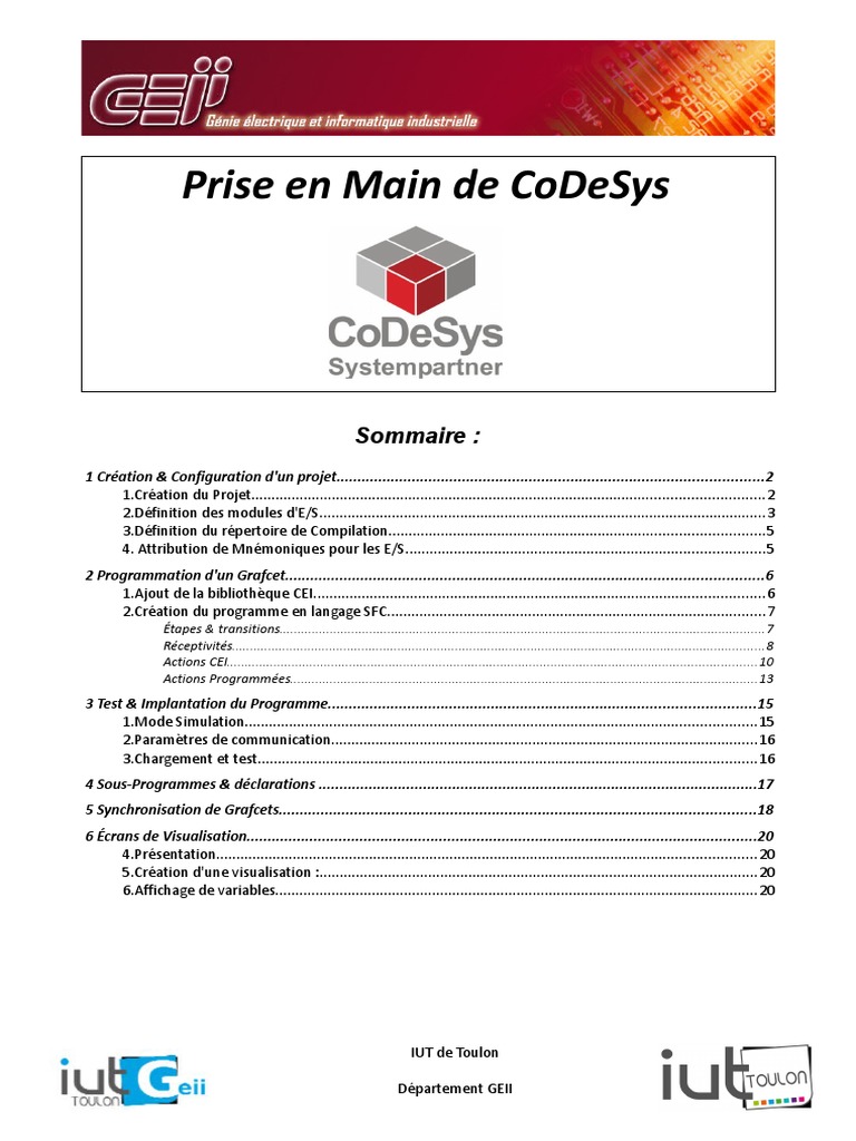 m2102 Doc Prise en Main Codesys | PDF