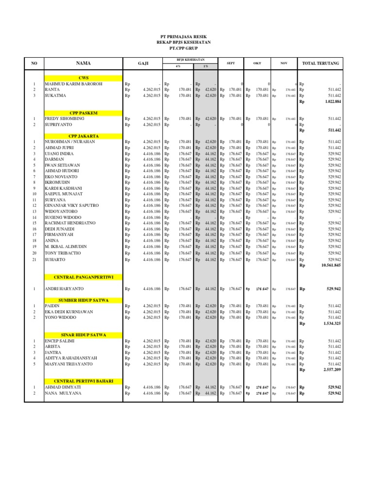 Rekap BPJS Kesehatan | PDF
